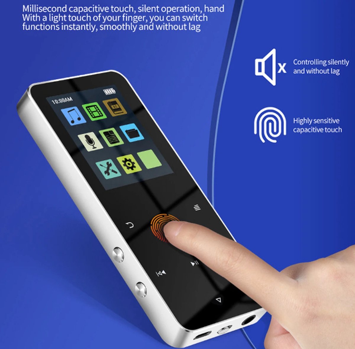 Bluetooth MP3 Speler met touchscreen - Muziek met 8GB opslag - Digitaal ...