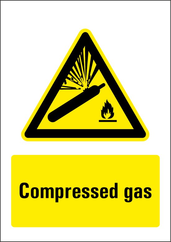 Compressed gas bord - kunststof 210 x 297 mm | bol