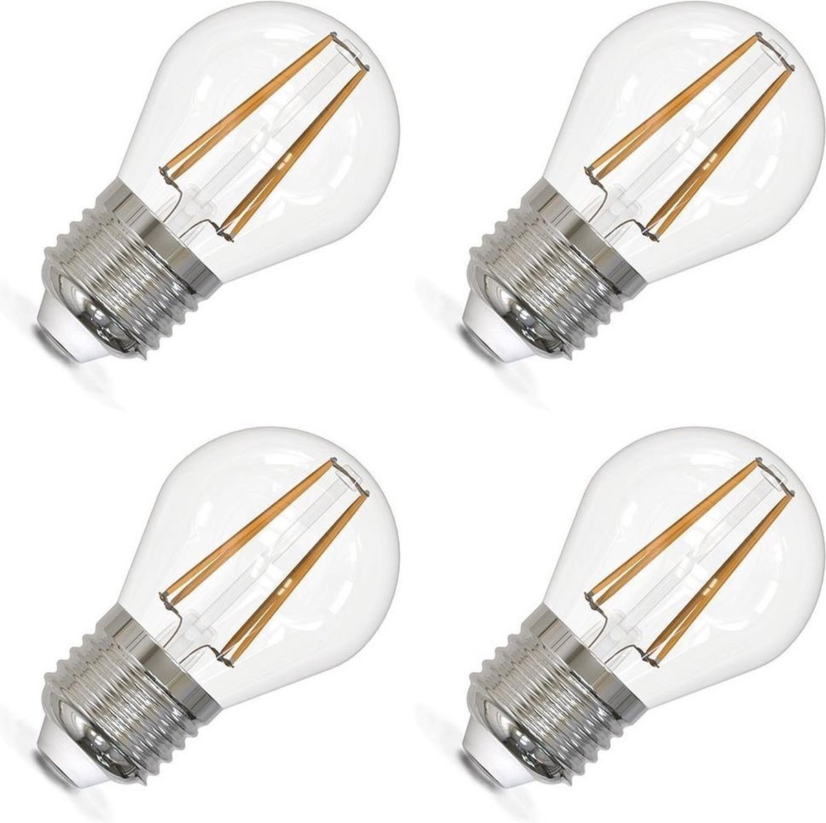 Ectron kogellamp LED filament 4W (vervangt 40W) grote fitting E27 (set ...