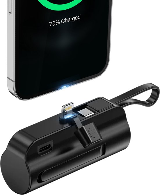 DOUBLE MM - Mini Powerbank - Powerbank iphone - 5000 Mah - Draadloze ...