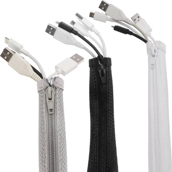 Kabelsok met rits - 1 meter - 35mm - kabelhoes - kabelmantel ...
