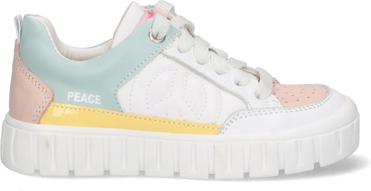 Braqeez 423131-570 Meisjes Lage Sneakers - Wit/Roze/Groen/Geel/Multi ...