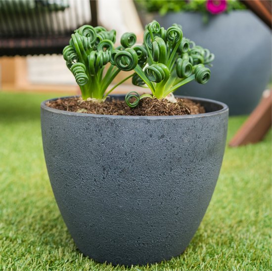 Ter Steege Bloempot/plantenpot - buiten/binnen - antraciet - D13/H12 cm ...