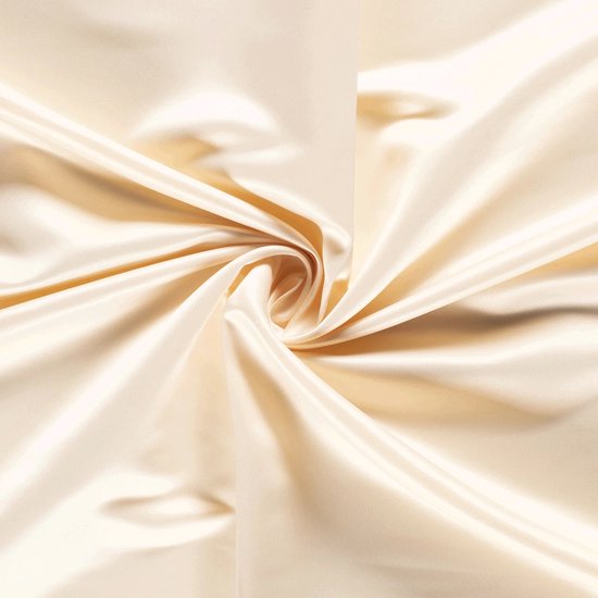 Satijn Duchesse Stof Effen - Ivoor 052 - 1 Meter | bol