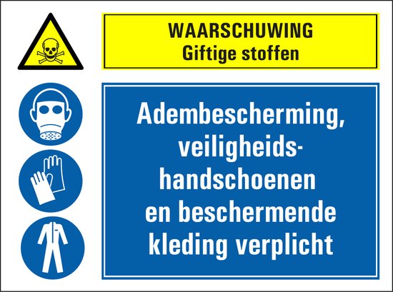 Giftige stoffen, adembescherming, handschoenen en beschermende kleding ...