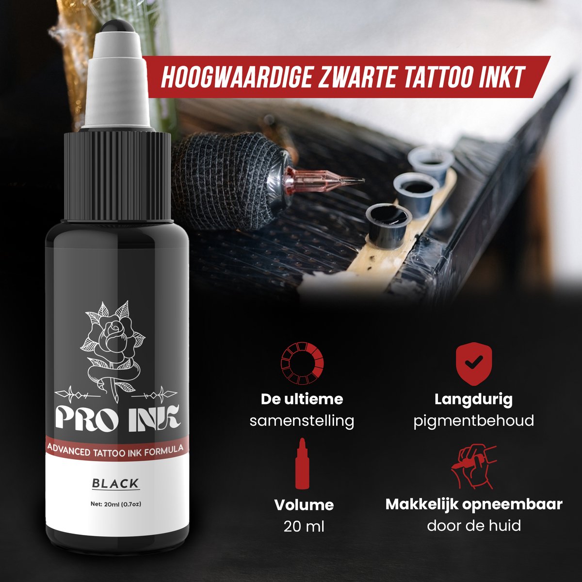Encre de tatouage Pro Ink Zwart - Encre de tatouage - Convient pour la ...