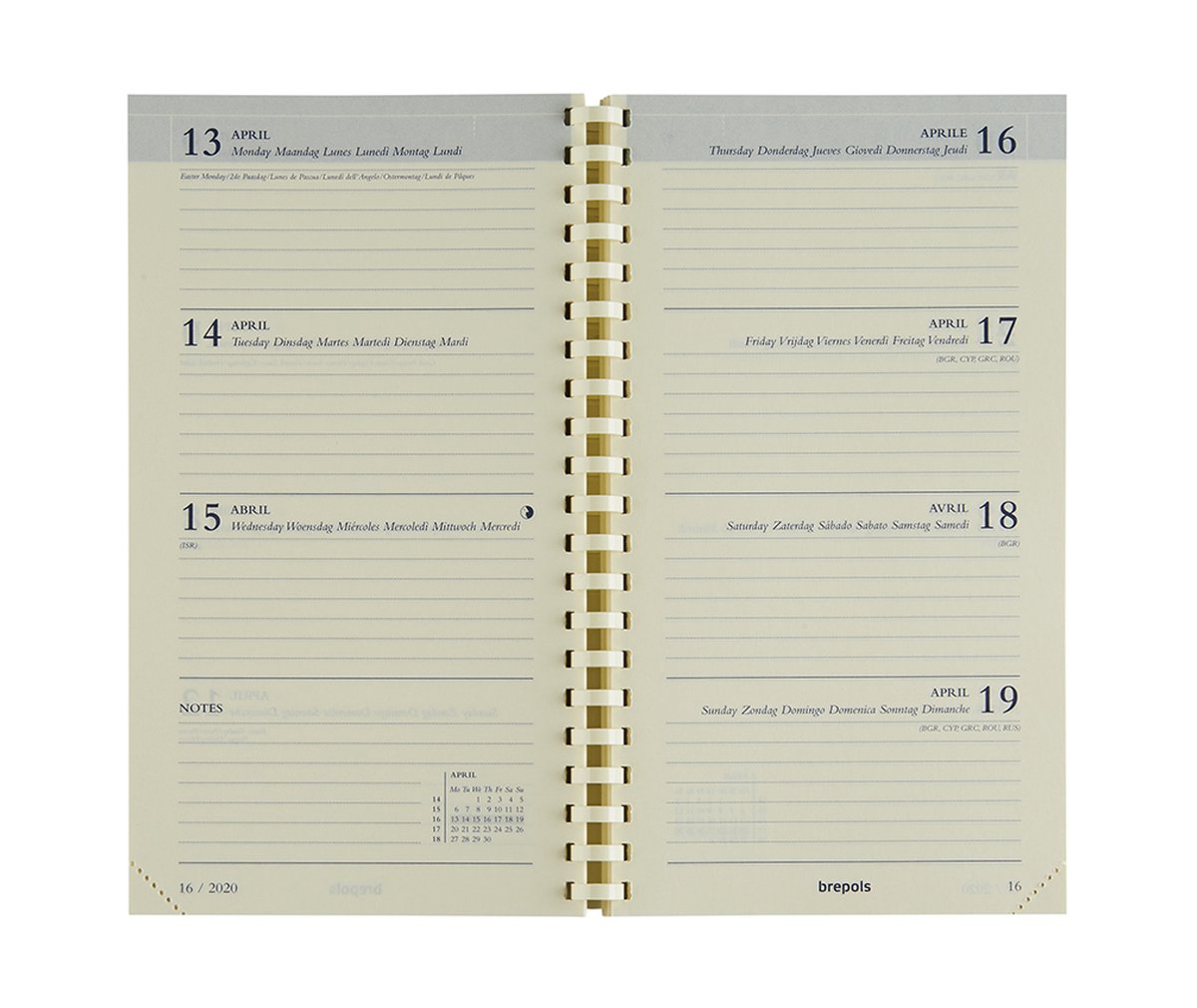 Brepols agenda 2023-2024 - GENOVA Interplan - 16M - Weekoverzicht - Blauw - 9 x 16 cm | bol