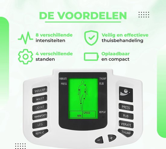 YE PRO Intens Tens Apparaat - Elektrodentherapie - Elektroden Tens ...