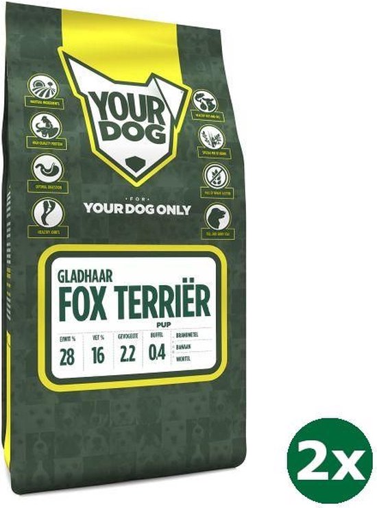 2x3 kg Yourdog fox terriËr gladhaar pup hondenvoer | bol.com