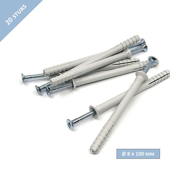 UFAST slagplug Ø 8 x 100 mm - Nylon plug met trompetkraag - Torx ...