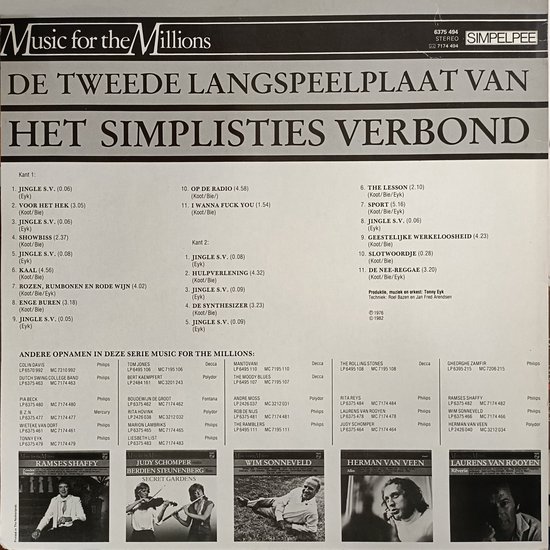 DE TWEEDE LANGSPEELPLAAT VAN HET SIMPLISTIES VERBOND, Simplisties ...