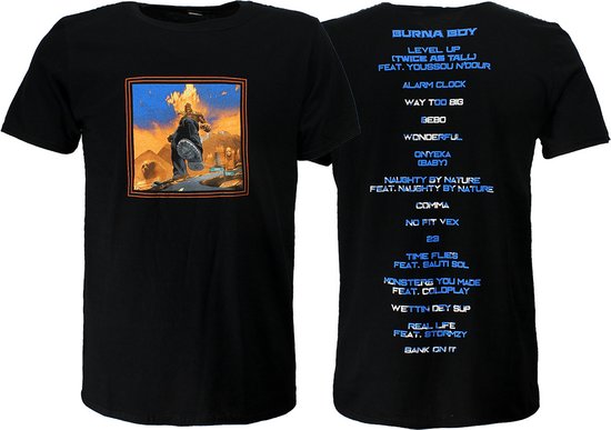 Burna Boy Album Tracklist T-Shirt - Officiële Merchandise - S | bol