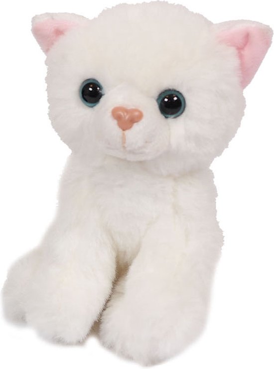 Knuffel Witte Kat - Zittend - 14 cm | bol.com