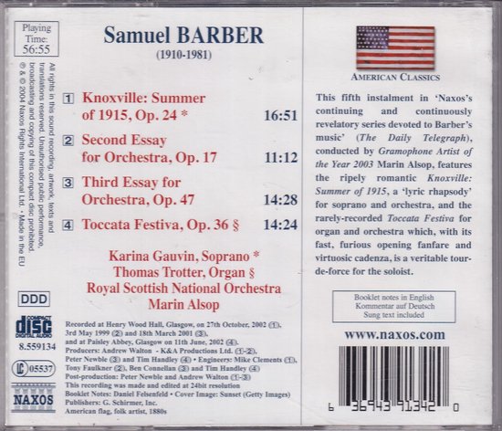 Knoxville, summer of 1915 - Samuel Barber - Karina Gauvin, Thomas ...