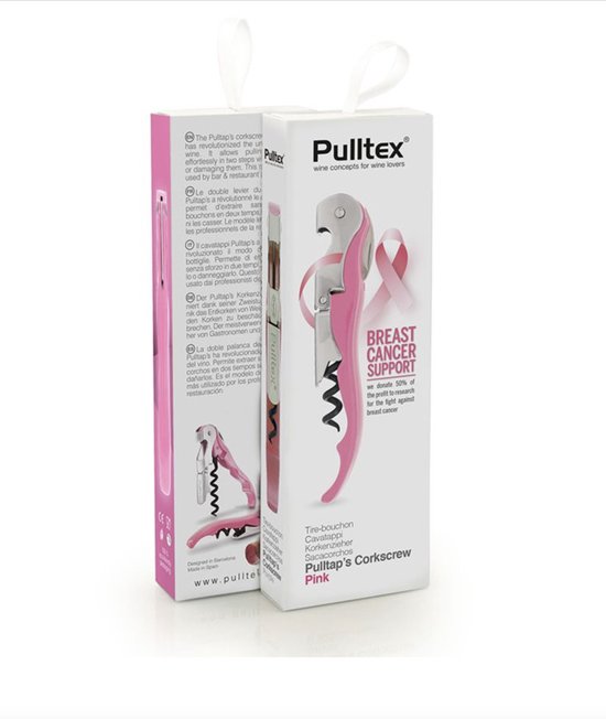 Pulltex Pulltaps Rosé Pink Kurkentrekker - Borstkanker onderzoek support - Verwijder... | bol