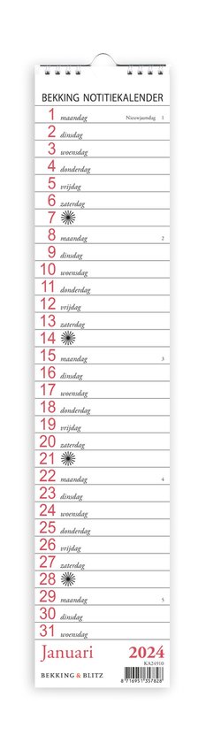 Bekking & Blitz - Kalender 2024 - Bekking notitie kalender 2024 ...