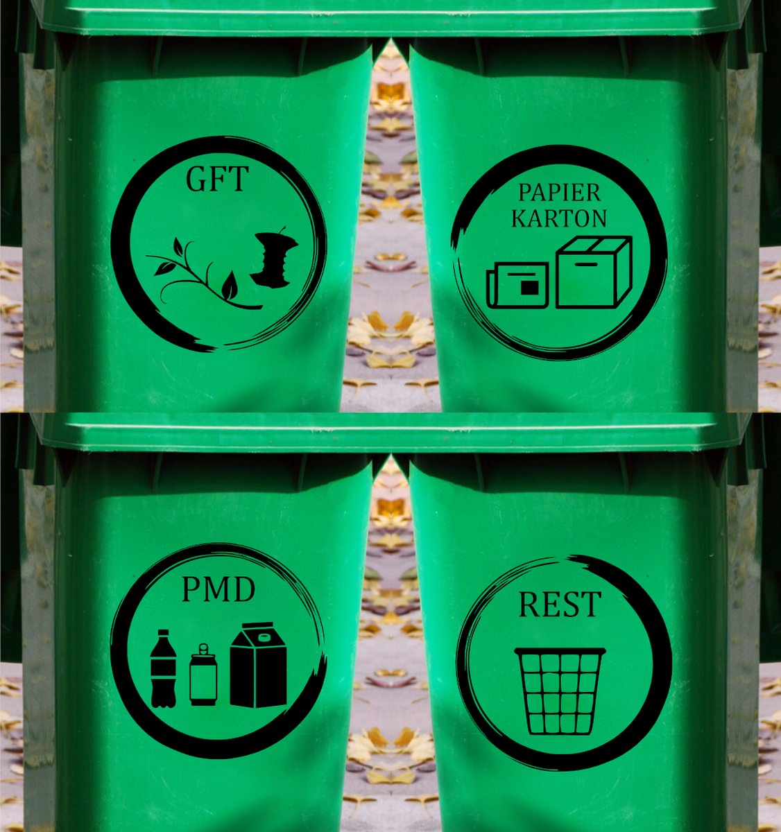 Kliko / Container Stickers | GFT, Rest, Papier, PMD | Huisnummer | 8 ...