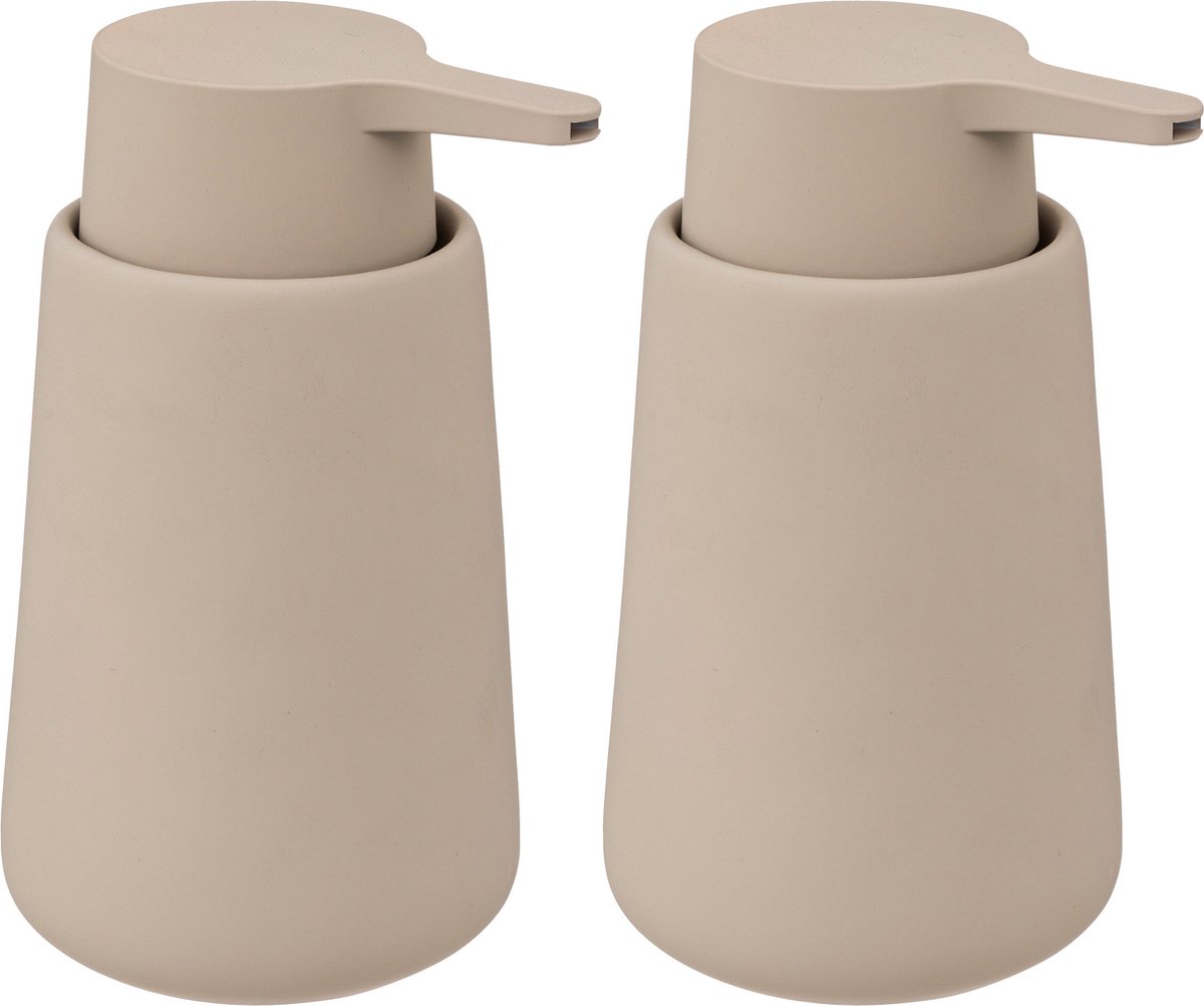 5Five Zeeppompje/dispenser - 2x - Cocoon - kunststeen - beige - 15 cm ...
