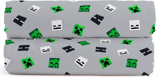 Minecraft Fight Back hoeslaken van 100% katoen, 90 x 200 cm, enkele ...