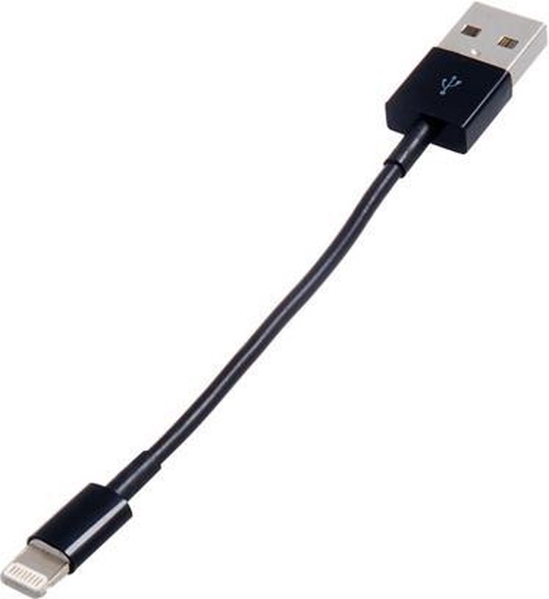 bol.com | Korte Lightning compatible naar USB kabel - Zwart