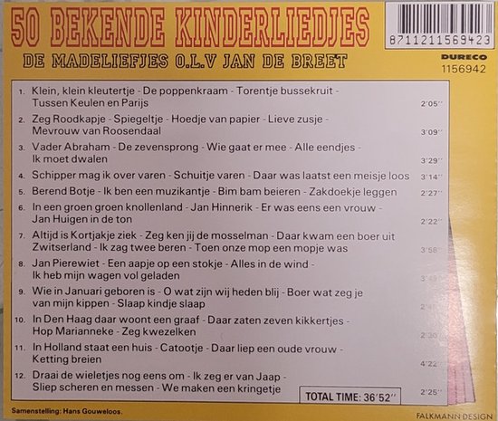 50 Bekende Kinderliedjes, Kinderkoor de Madeliefjes | CD (album ...