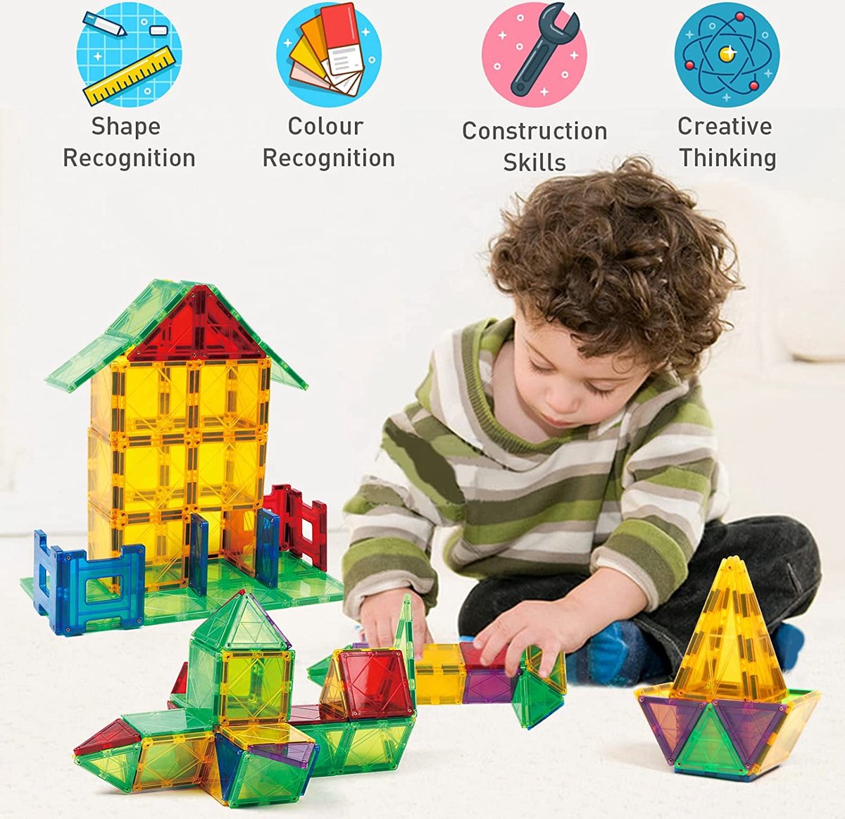 Magnetische bouwstenen 66 delig - Magneetspeelgoed - Magneten ...