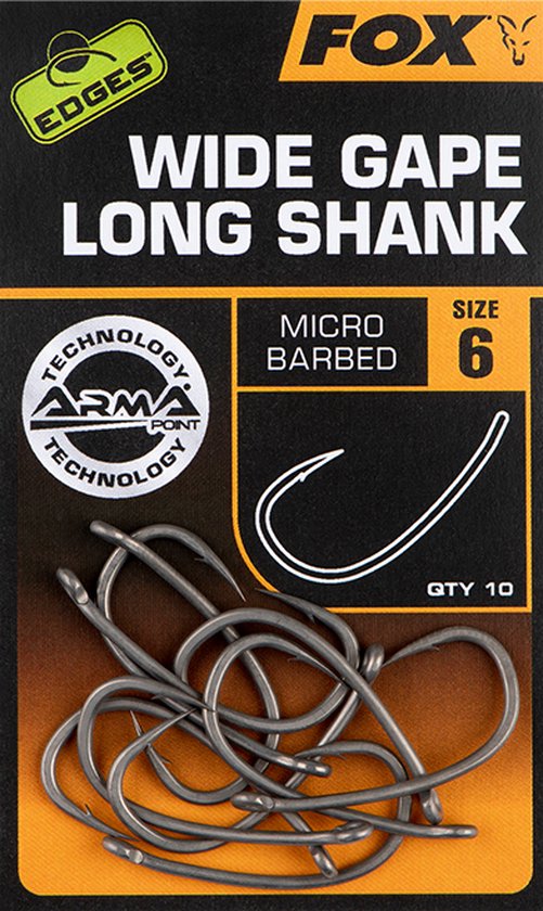 Wide Gape Long Shank Hooks X10 Edges Armapoint Fox | bol.com