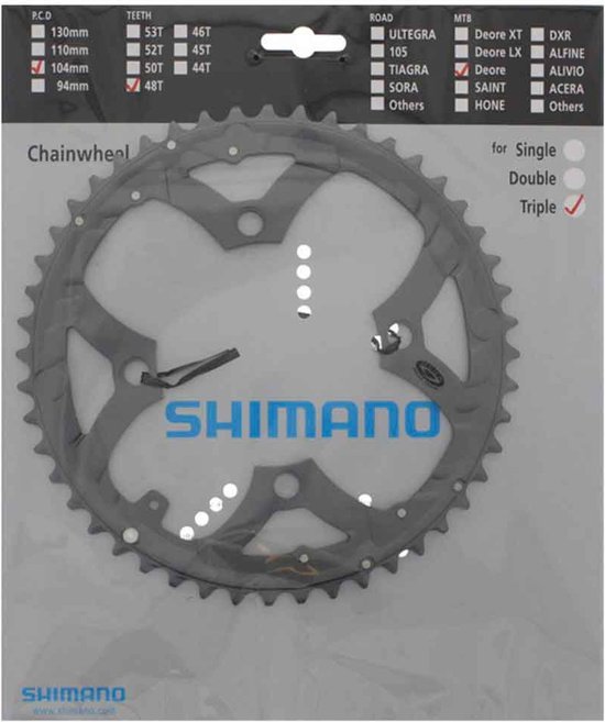 Kettingblad 48T Shimano Deore FC-M590 - zilver | bol