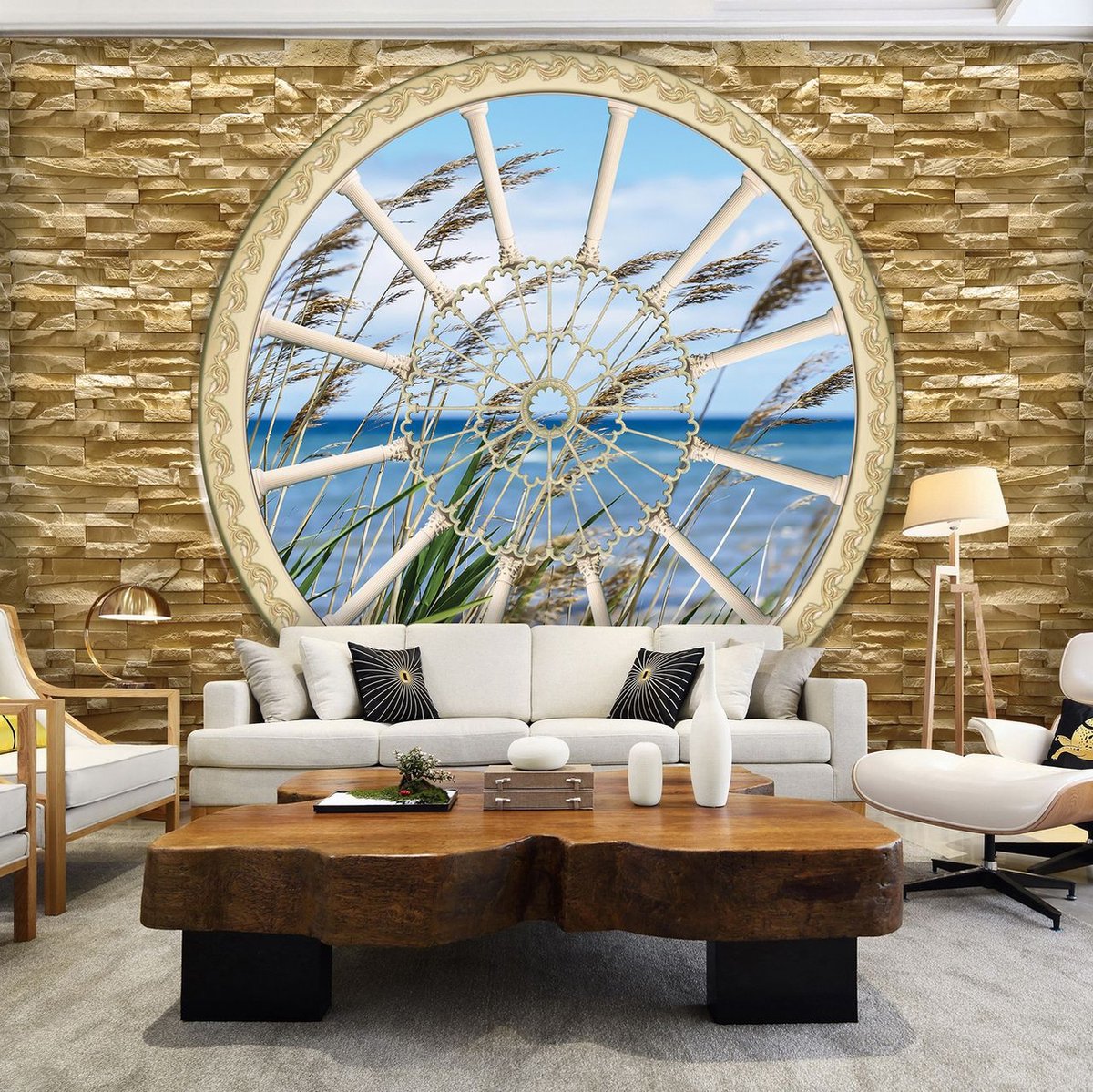 Fotobehang - Vlies Behang - Uitzicht op de Duinen, Strand en Zee door ...