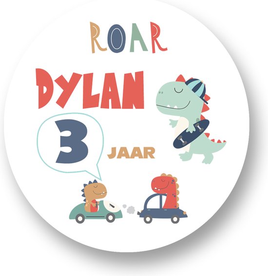 Traktatie Stickers Met Naam en Leeftijd - Cool Dino's ...