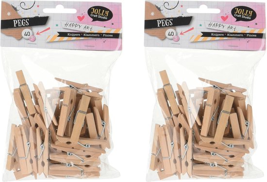 Wasknijpers mini - 160x stuks - dennenhout - 4,5 cm - hobby - knutselen ...