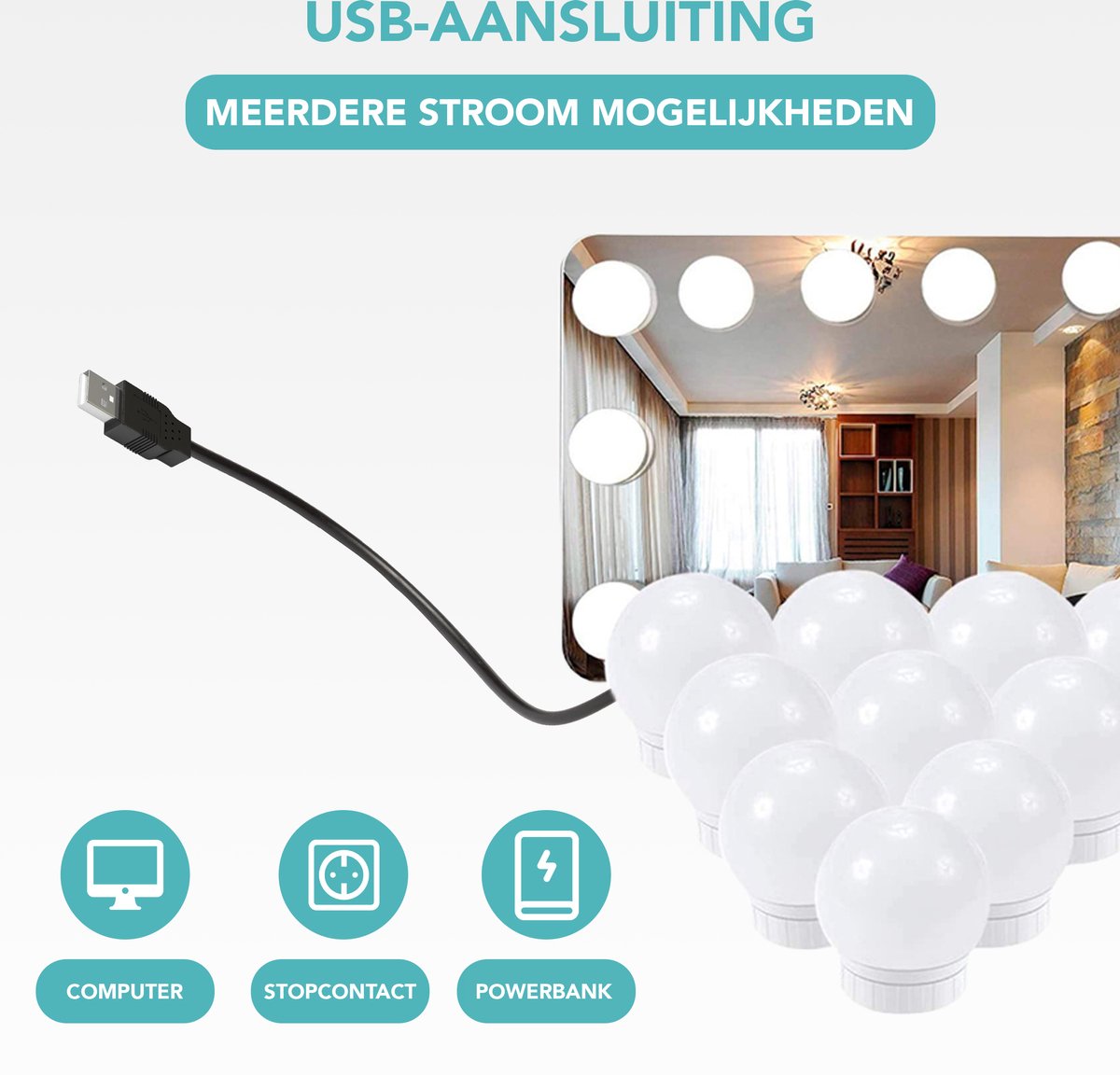 Achaté Spiegellampen 10 stuks - Spiegel Verlichting - 3 Soorten LED ...
