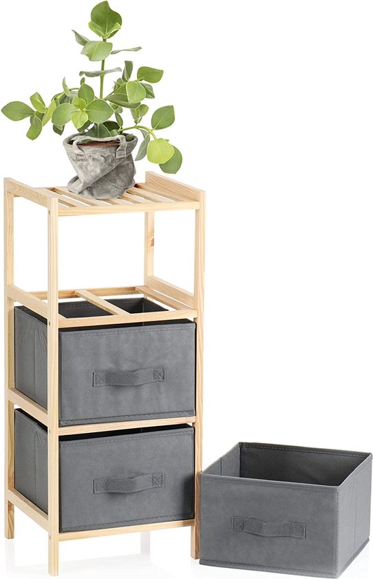 Armoire de rangement avec 3 caissons de rangement, étagère avec 3 ...