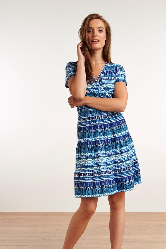 Smashed Lemon - Svea Jurk - Blauw/ white - 22112-000-625-XS | bol.com
