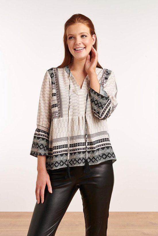 Smashed Lemon - Sharida Top - Zwart/ Wit - 22140-009-XS | bol.com