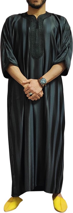 Zwart Johara Kandora | Qamis | Abaya | Marokkaanse traditionele ...