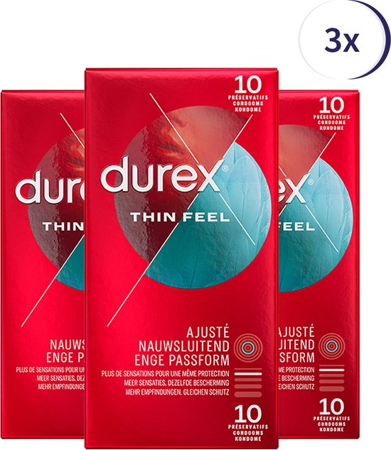 Durex Condooms Thin Feel Close Fit 10st x 3 | bol
