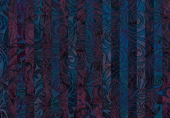 Fotobehang - Vlies Behang - Donker Ornament - Kunst - Patroon - 254 x ...