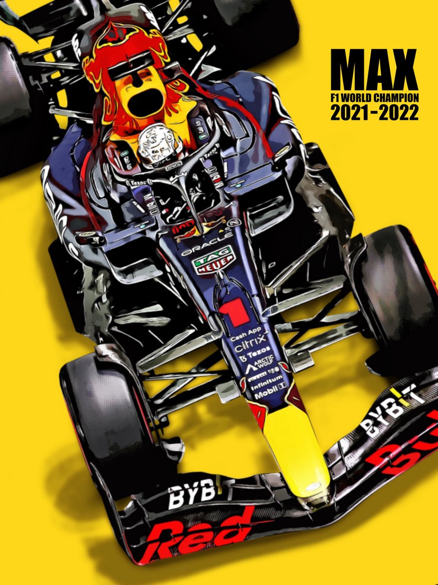 Max, tweevoudig wereldkampioen Formule 1 - Schilderij -Top view - Geel - Canvas met... | bol.com