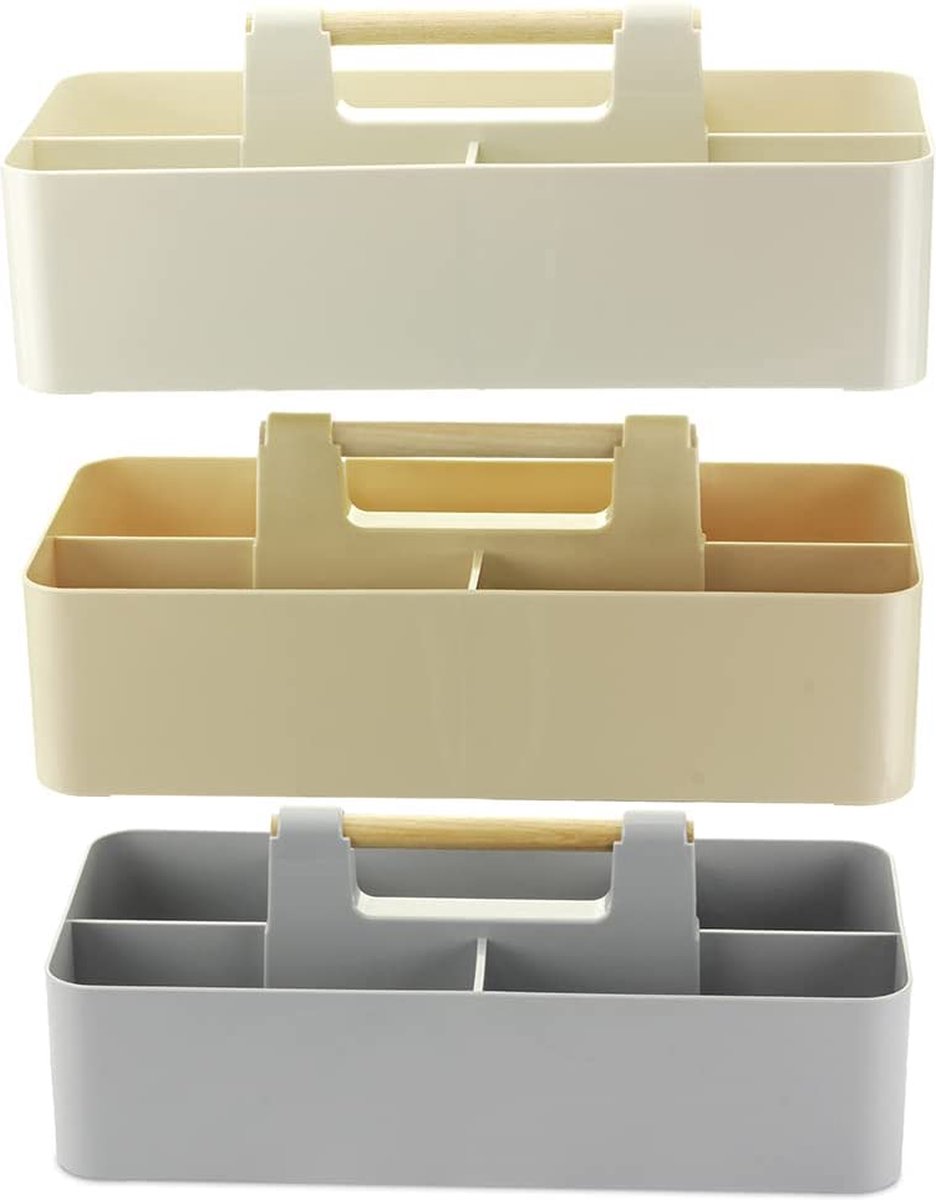 3 delige set stapelbare organizer doos caddy met handgreep, grote ...