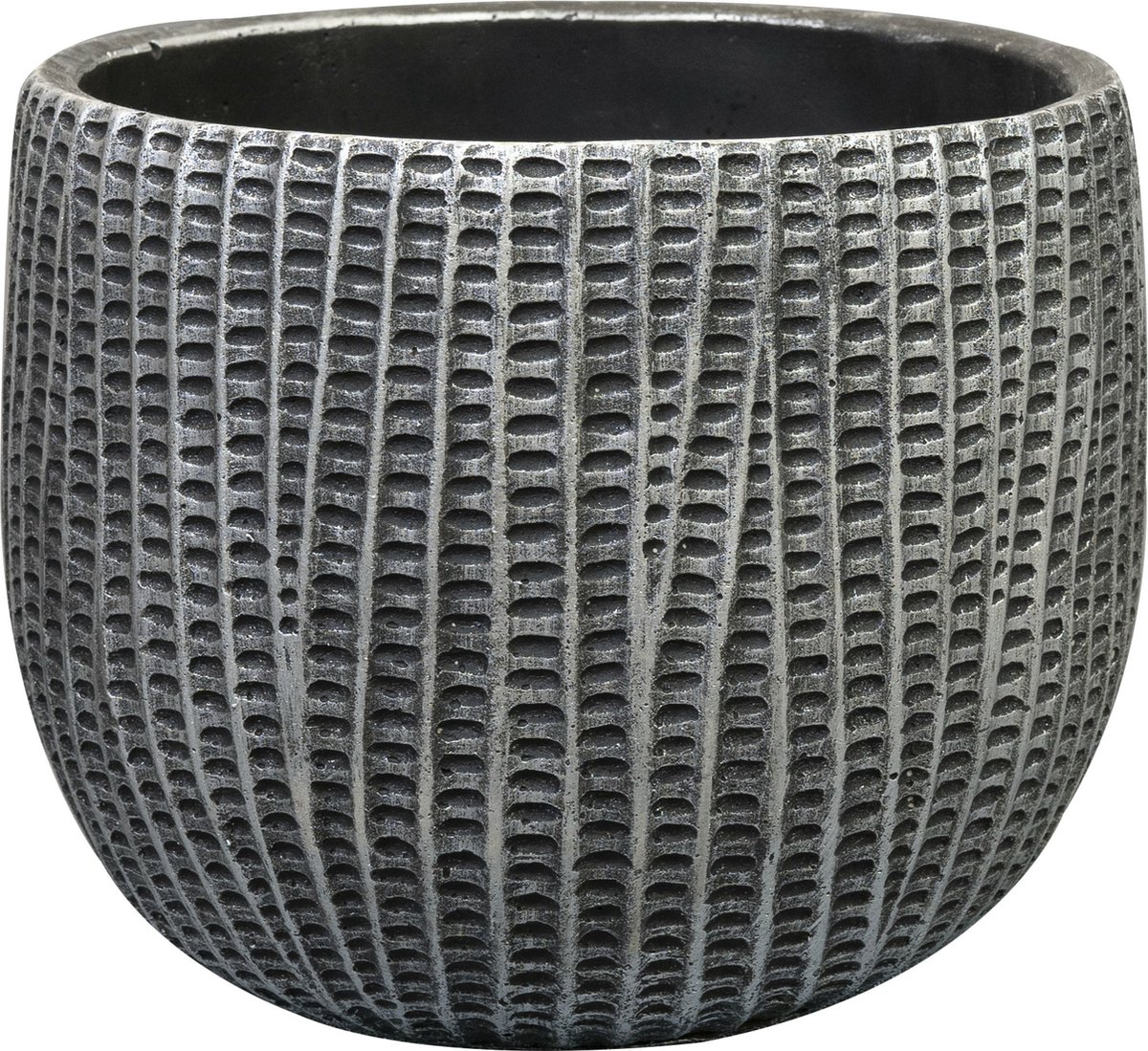 Ter Steege Bloempot/plantenpot - binnen - zwart/metaal look - D19/H14 ...