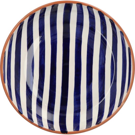 Casa Cubista - Schaal met streeppatroon blauw 27cm - Schalen | bol.com