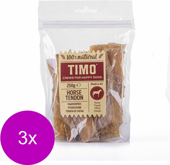 Timo Paardenpees - Hondensnacks - 3 x 250 g | bol