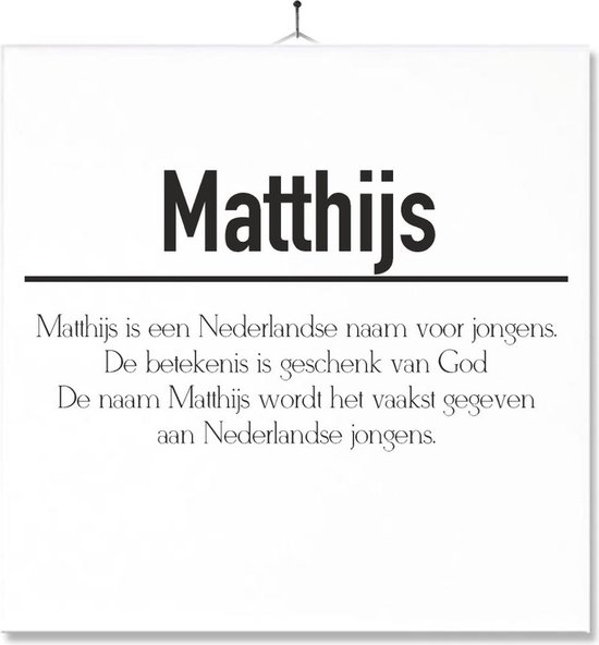 Tegel Met Opdruk | Betekenis | Kado | Cadeau | Met Naam - Matthijs | bol.com