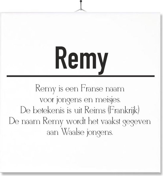 Tegel Met Opdruk | Betekenis | Kado | Cadeau | Met Naam - Remy | bol.com
