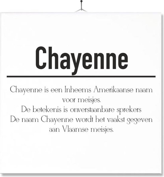 Tegel Met Opdruk | Betekenis | Kado | Cadeau | Met Naam - Chayenne | bol.com