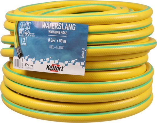 Kelfort Waterslang 3/4" 50M 3-Laags Kel-Flow 19X25mm - 10 Bar - 1526138 ...