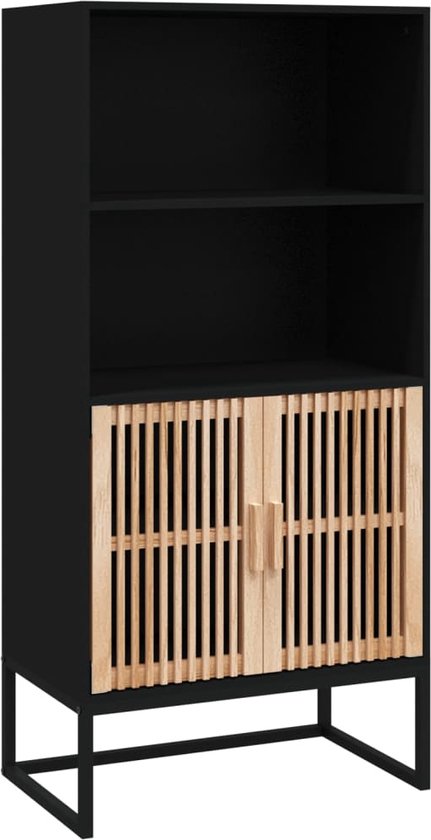vidaXL - Hoge - kast - 60x35x125 - cm - bewerkt - hout - zwart | bol