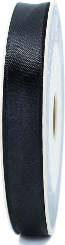 zwart lint - satijn cadeaulint - 50 meter x 15 mm - inpaklint - inpak ...