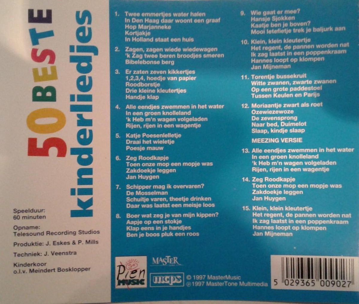 50 Beste kinderliedjes, Kinderkoor o.l.v. Meindert Bosklopper | CD (album) | Muziek | bol.com